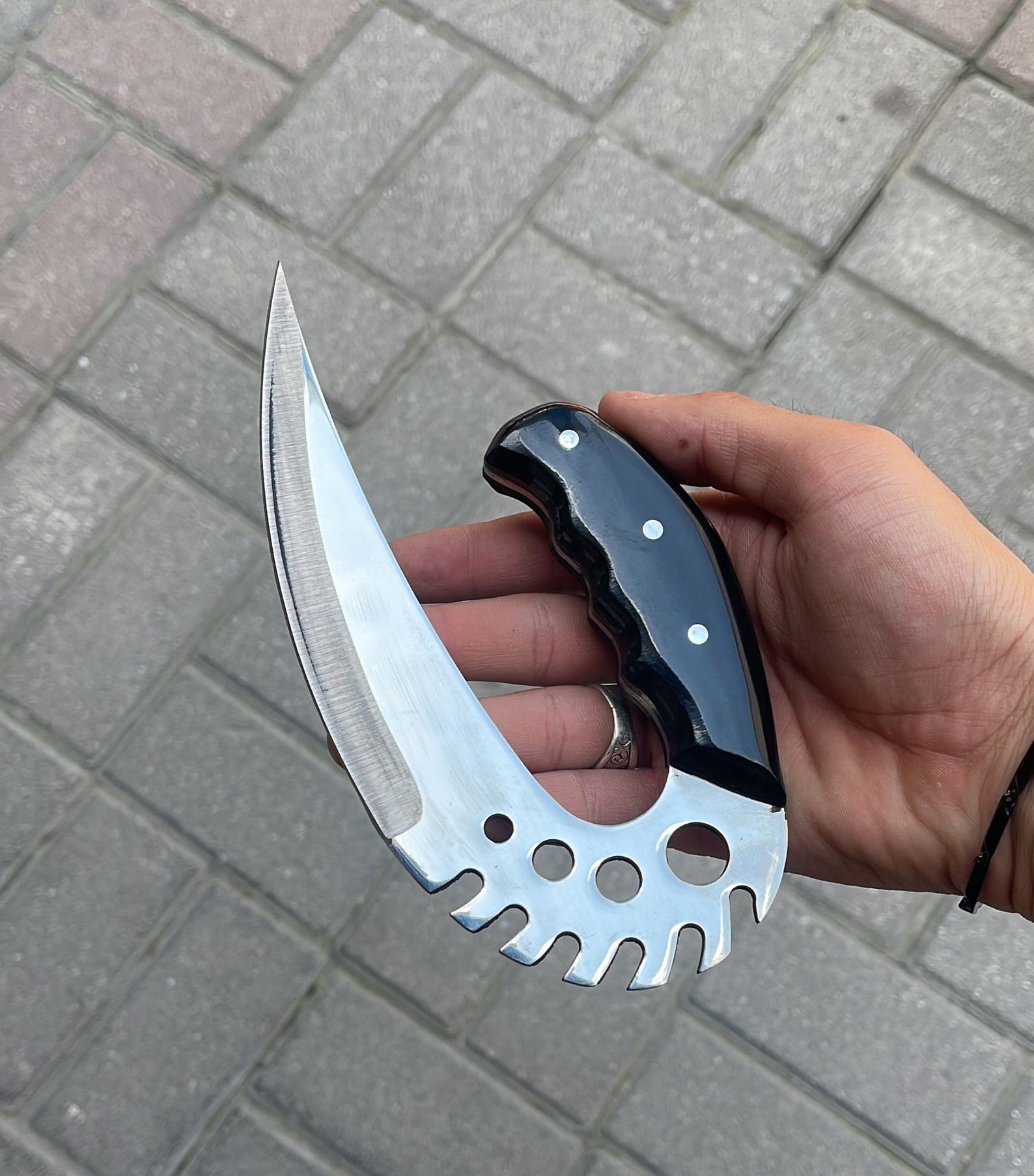 Handcrafted Custom Made Swing Blade Dagger Mica Handle With Leather ...