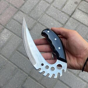 Handcrafted Custom Made Swing Blade Dagger Mica Handle With Leather ...