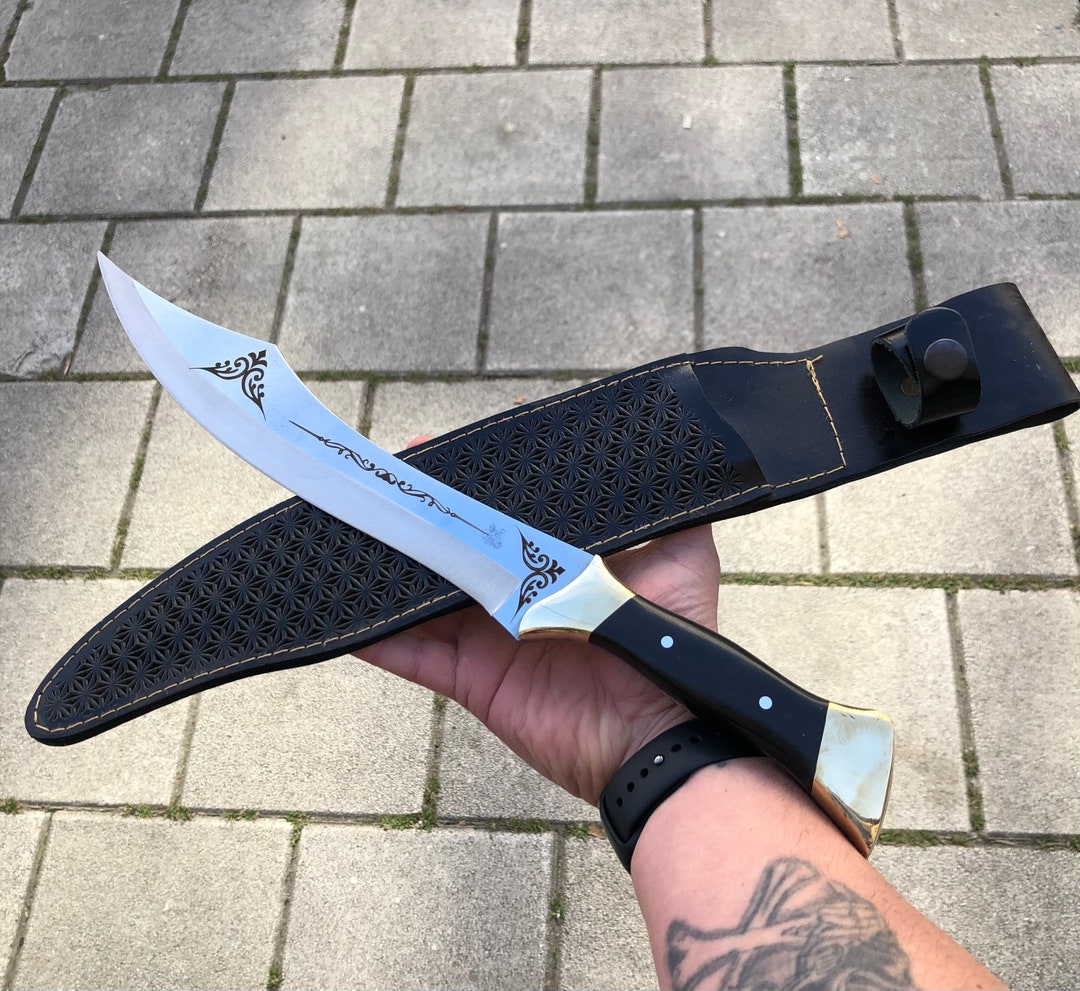 Custom Engraved Handcrafted Machete German Stainless Steel With Leather ...