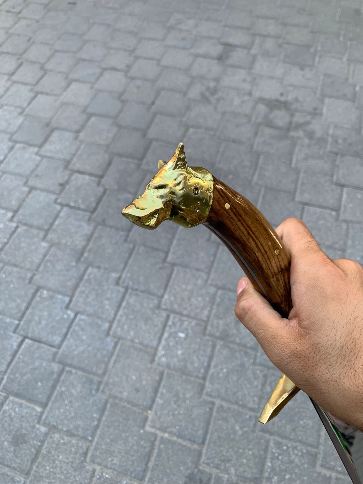 Custom Handmade Steel Sword Brass Guard Walnut Handle Wolf - Etsy