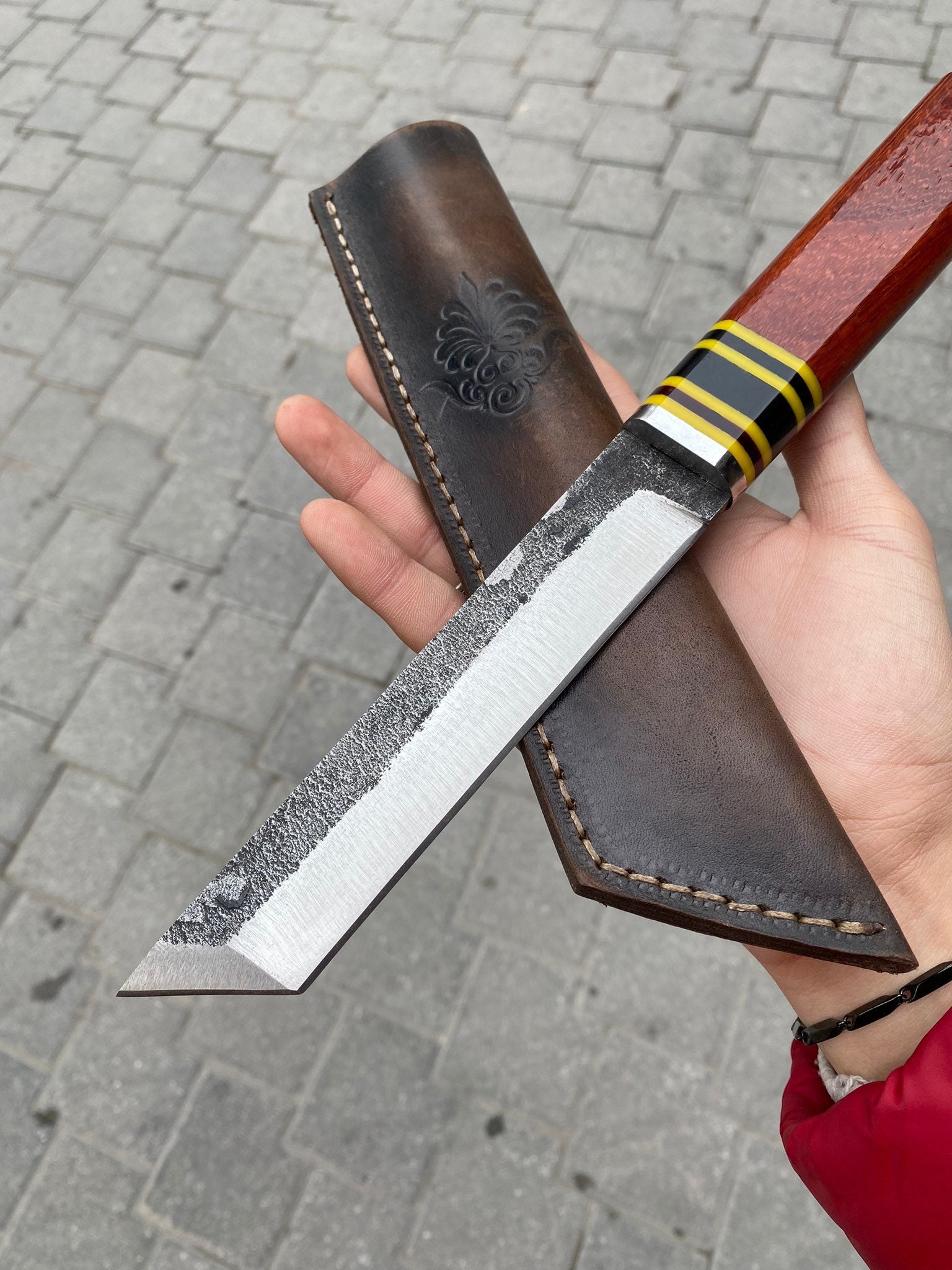 Handcrafted Tanto Knife,walnut Handle, Personalized Option,birthday ...