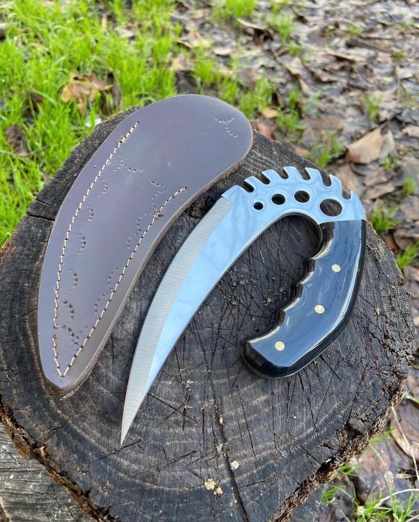 Handcrafted Custom Made Swing Blade Dagger Mica Handle With Leather ...