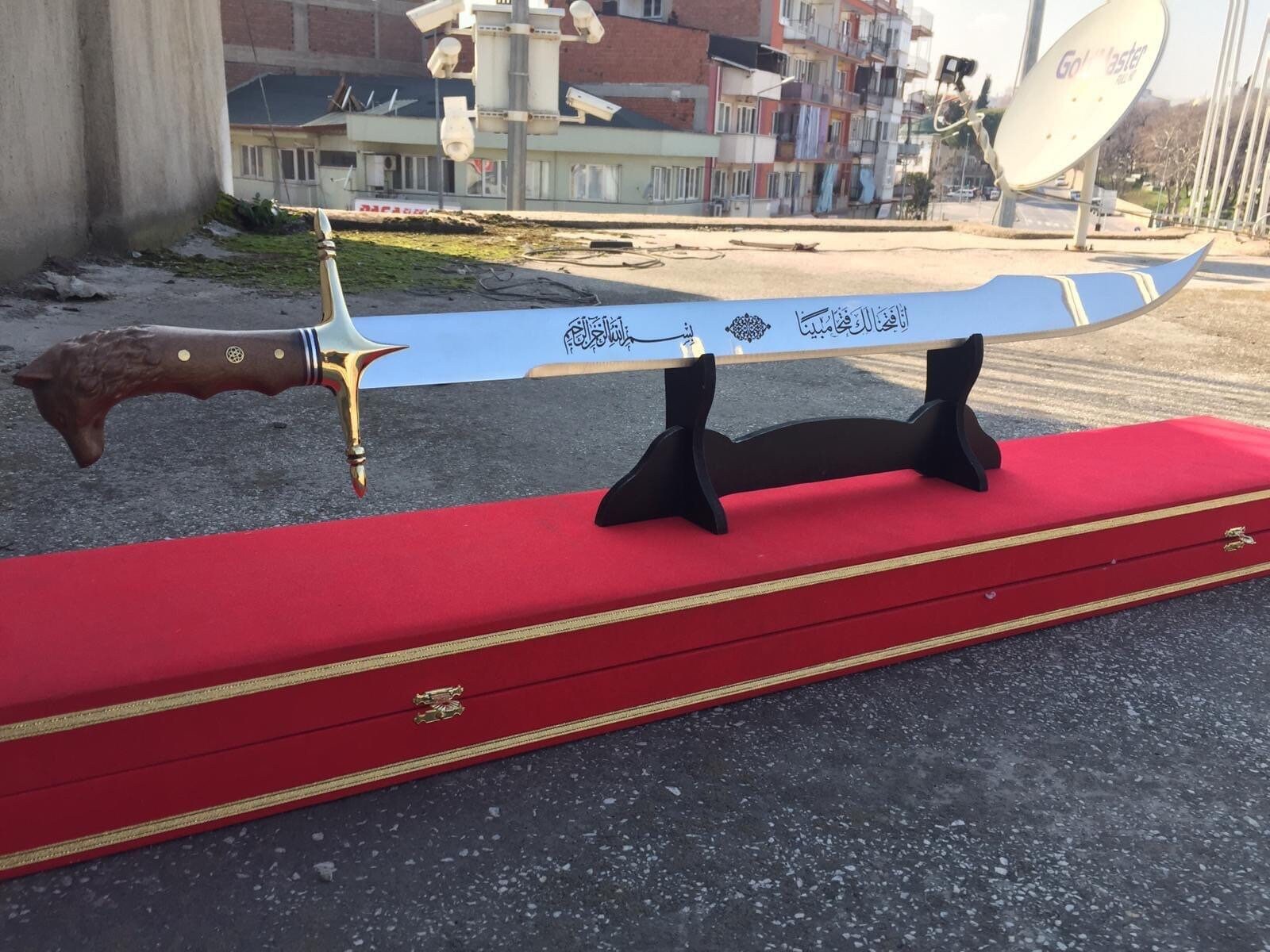 Ertugrul Sword Wolf Head Handle 4116 German Stainless Steel | Etsy