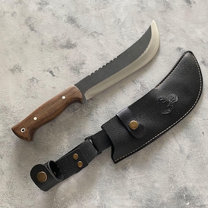 Handmade Ultra Sharp Machete With Walnut Wood Handle, Ideal for Hunting ...