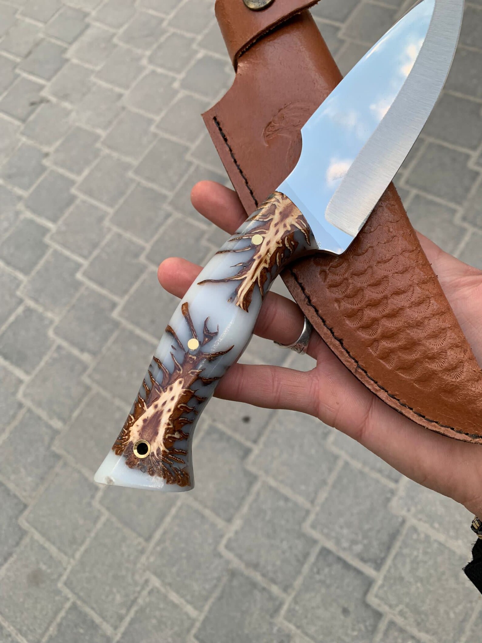 Full Tang Colorful Handcrafted Custom Hunting Knife With - Etsy