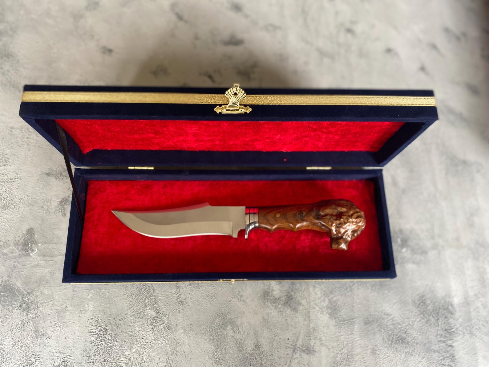 Custom Engraved Hunting Knife With Lion Head Handle – Personalized Gift ...