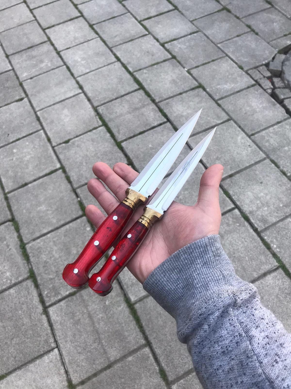 Double Edged Dagger Knife Forged Custom Handmade Hand Forged - Etsy