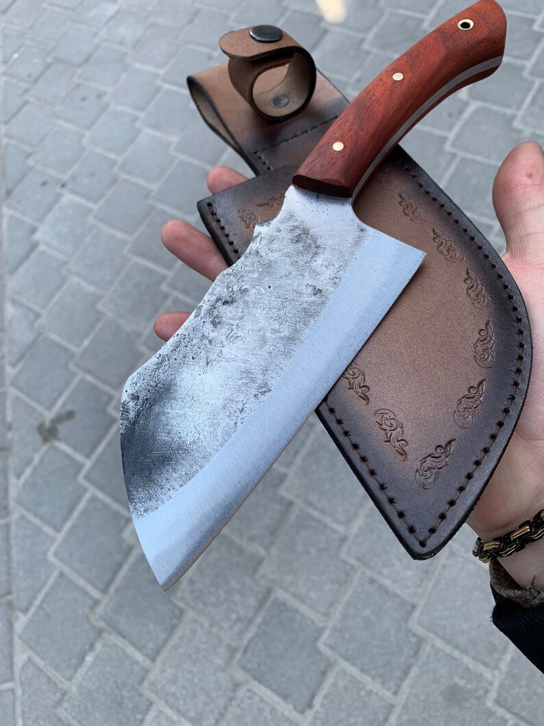Handcrafted Serbian Chef's Knife Almazan Cleaver - Etsy