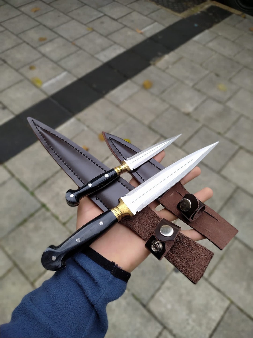 Double Edged Dagger Knife Forged Custom Handmade Hand Forged - Etsy