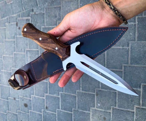 Special Design Double Edged Dagger Stainless Steel Walnut Wood - Etsy