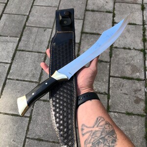 Custom Engraved Handcrafted Machete German Stainless Steel With Leather ...