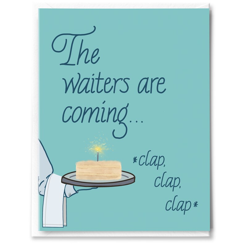 Waiters Signing Birthday Card - Etsy