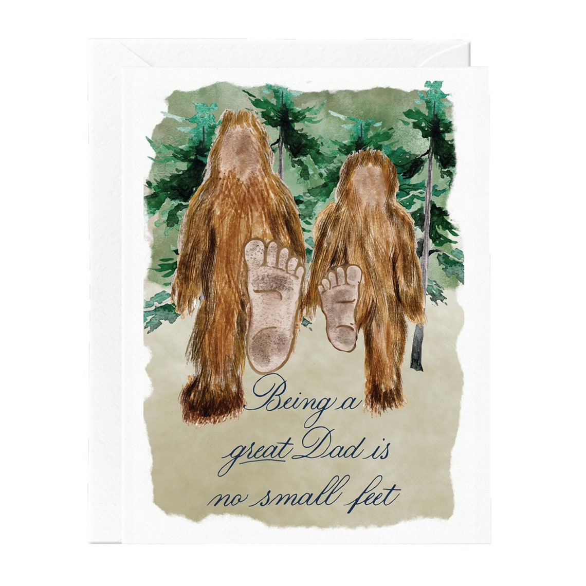 Bigfoot Sasquatch Dad Card for an Off-trail Mountain Father - Etsy