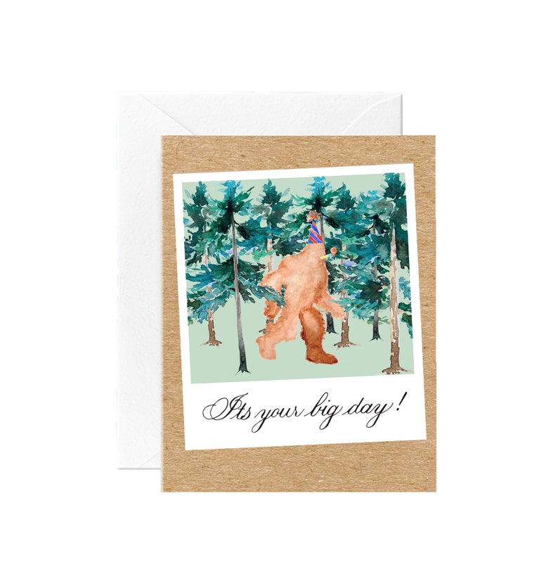 PNW Sasquatch Bigfoot Birthday Card - Etsy