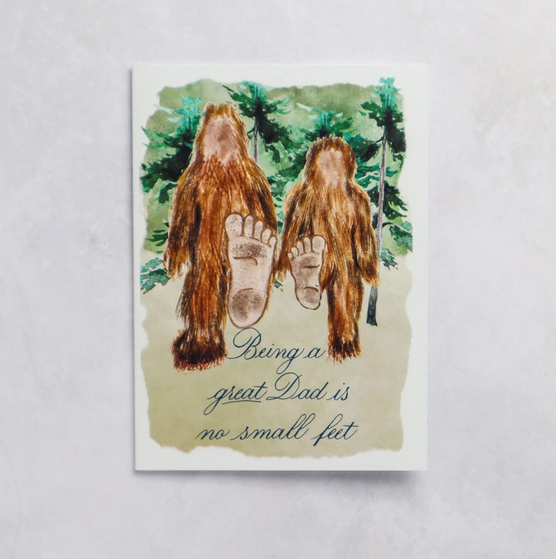 Bigfoot Sasquatch Dad Card for an Off-trail Mountain Father - Etsy