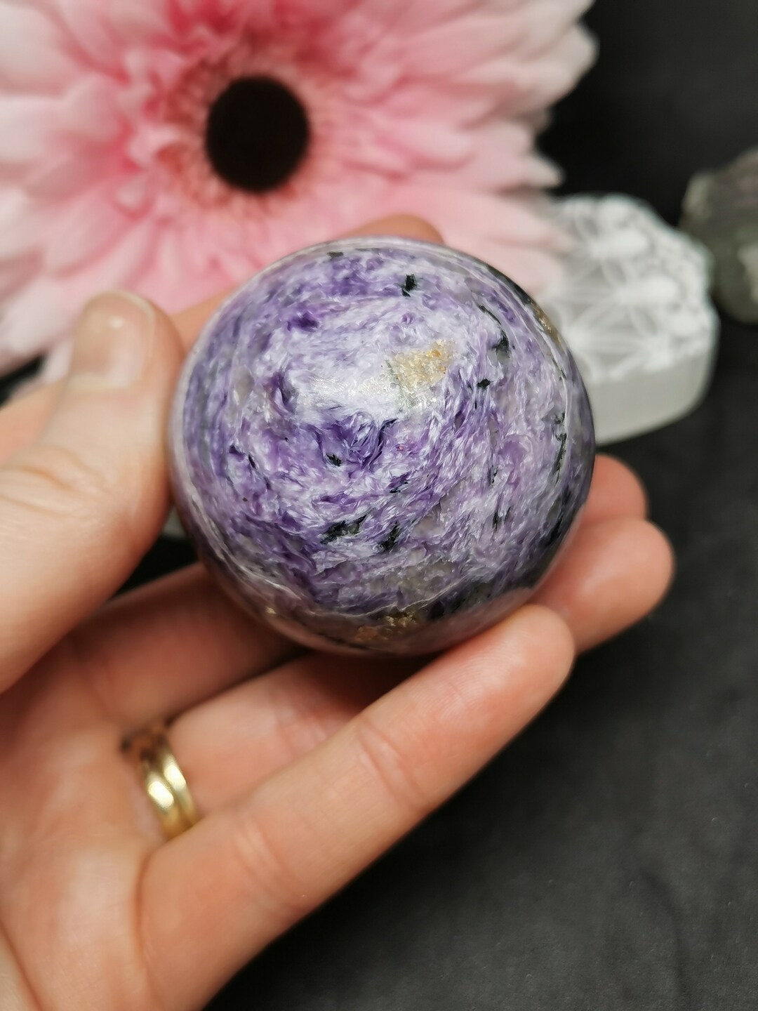 Large Charoite Sphere 145g - Etsy