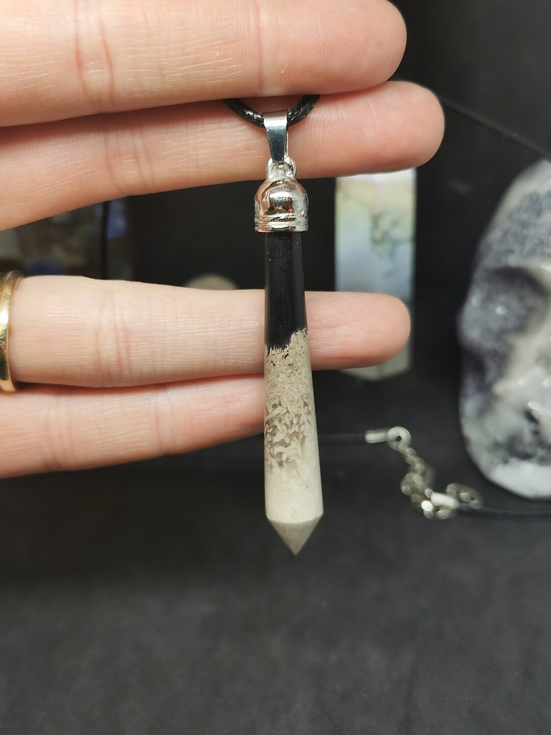 Palm Root Pendant Pendulum Necklace - Etsy UK