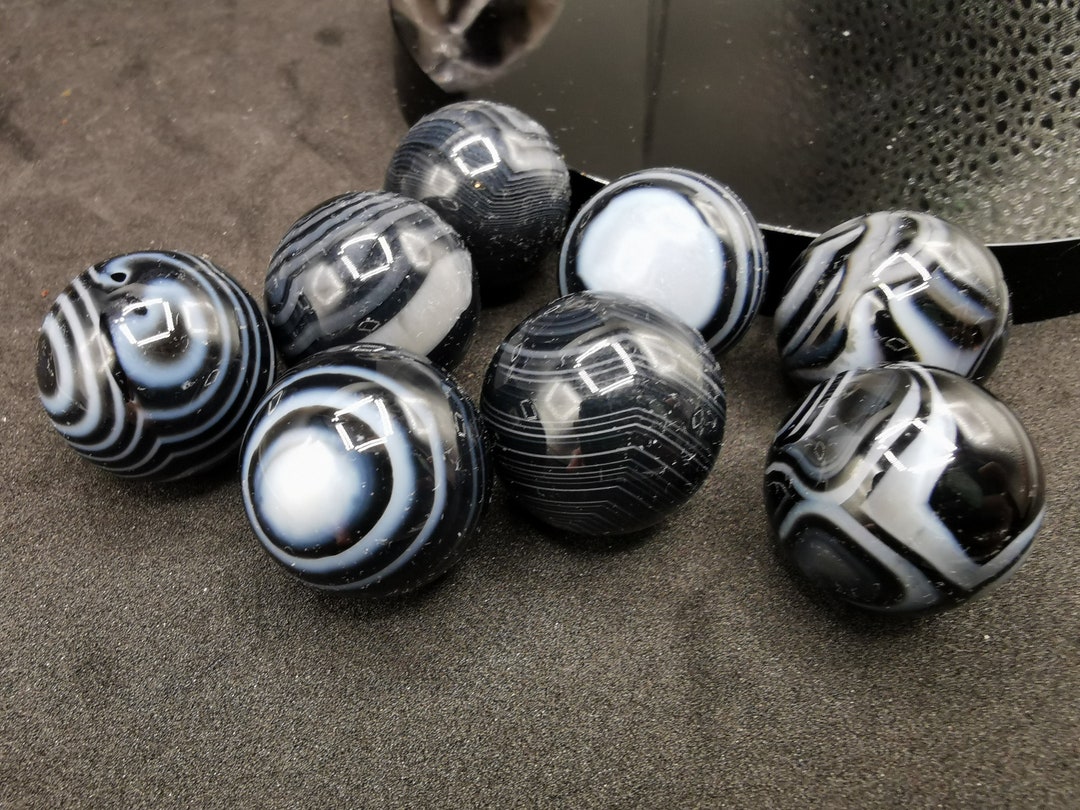 Black Banded Agate Mini Spheres - Etsy