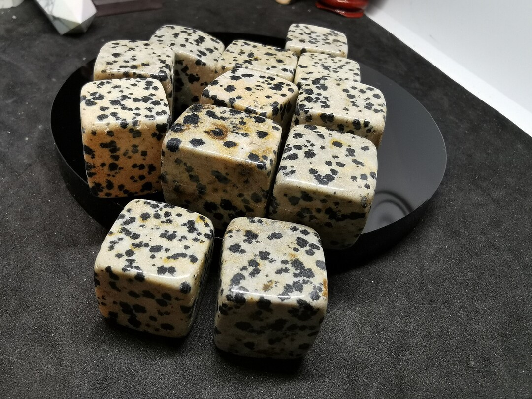Dalmatian Jasper Cube - Etsy UK