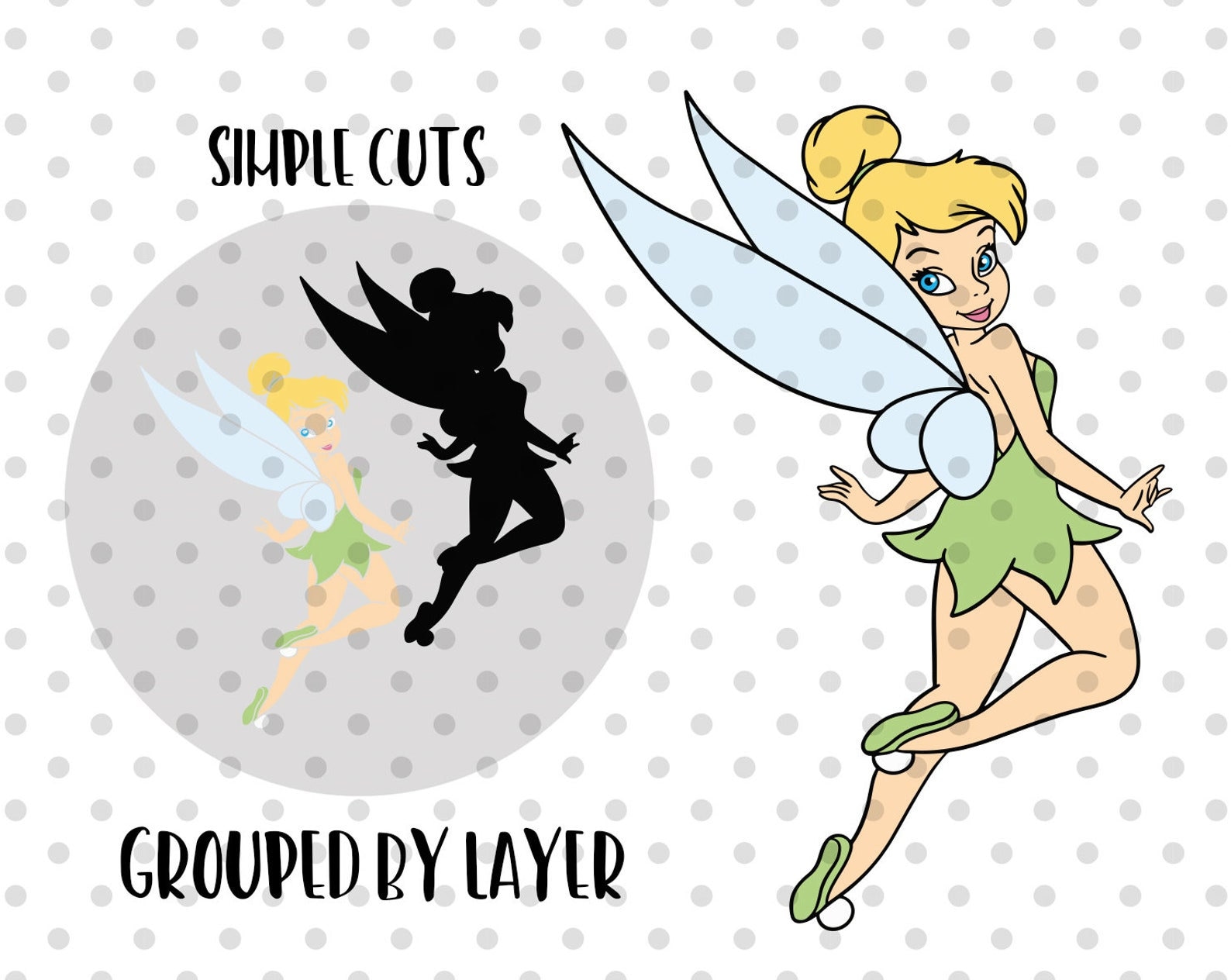 12pcs, LAYERED, Tinkerbell SVG & PNG Clipart Files, Easy Cut, Printable ...