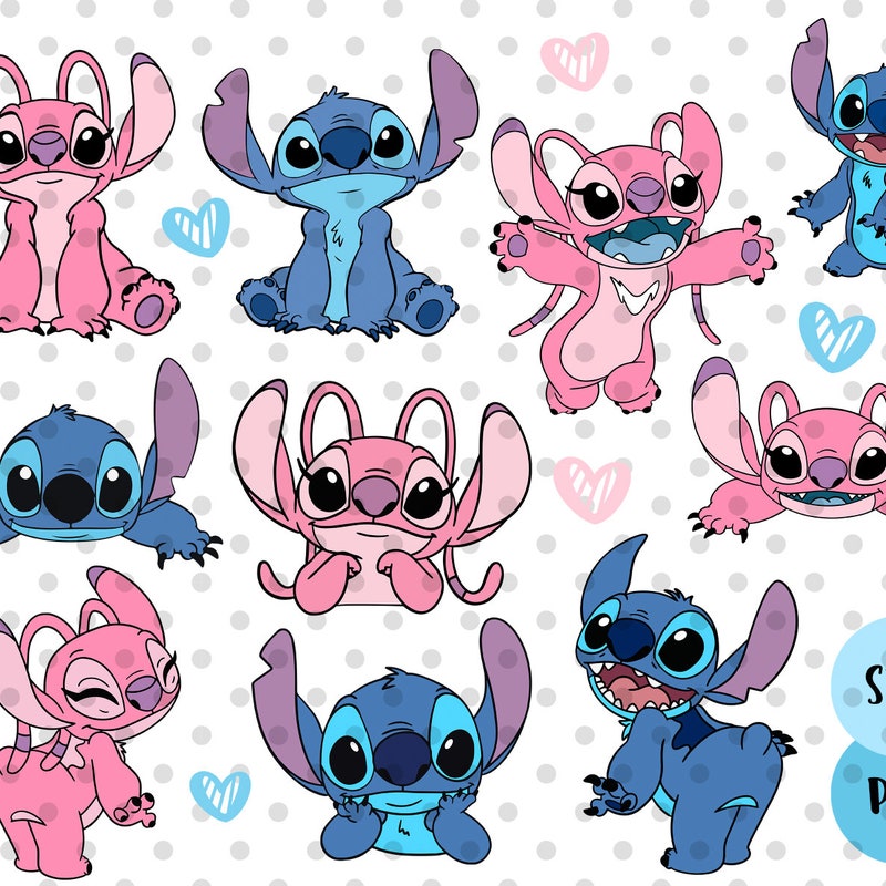 Stitch and Angel Svg - Etsy