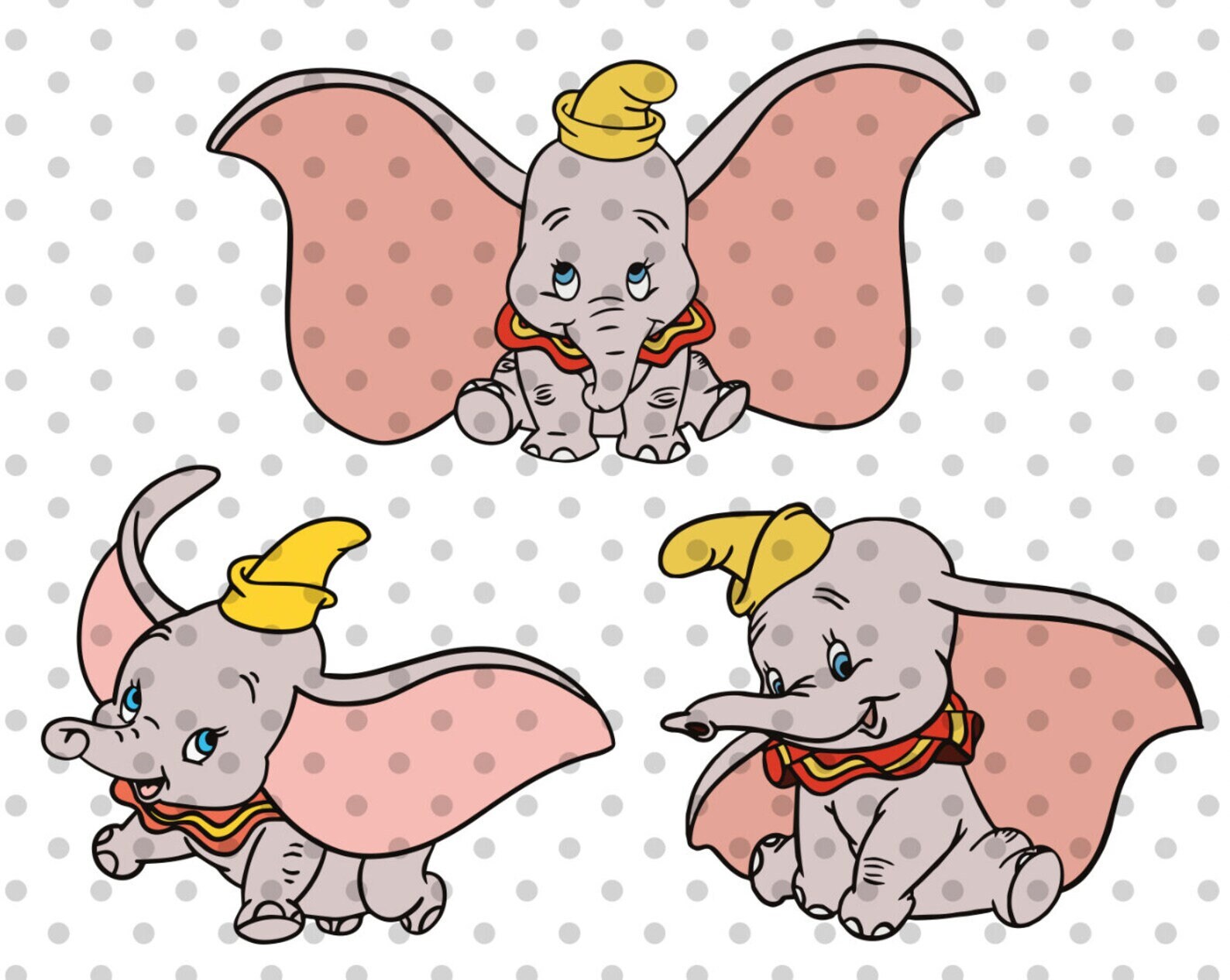 3pcs LAYERED Dumbo SVG Bundle - Etsy