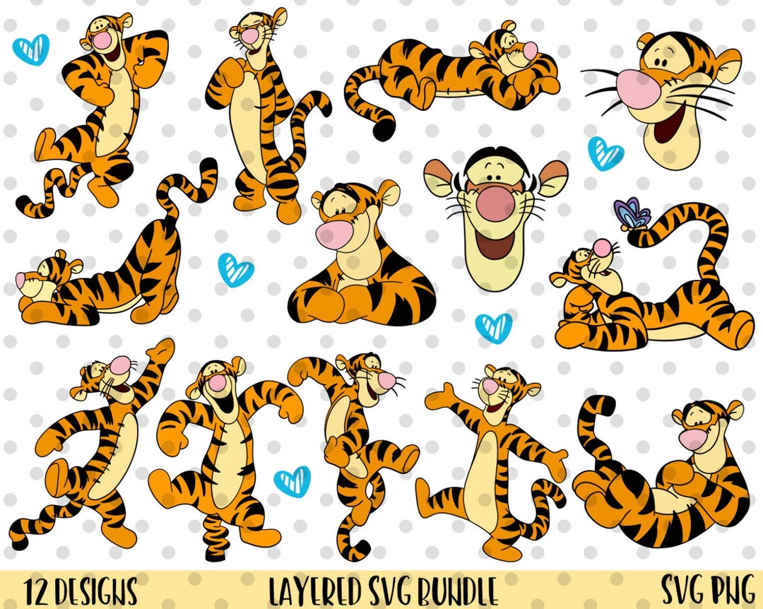 12pcs, LAYERED, Tigger SVG Bundle - Etsy