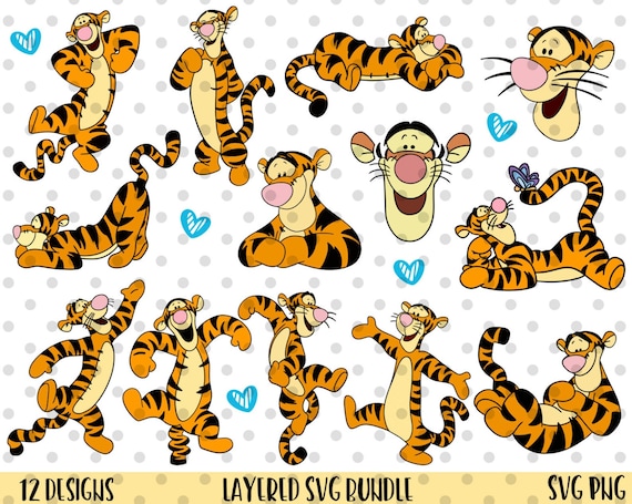 12pcs LAYERED Tigger SVG Bundle - Etsy