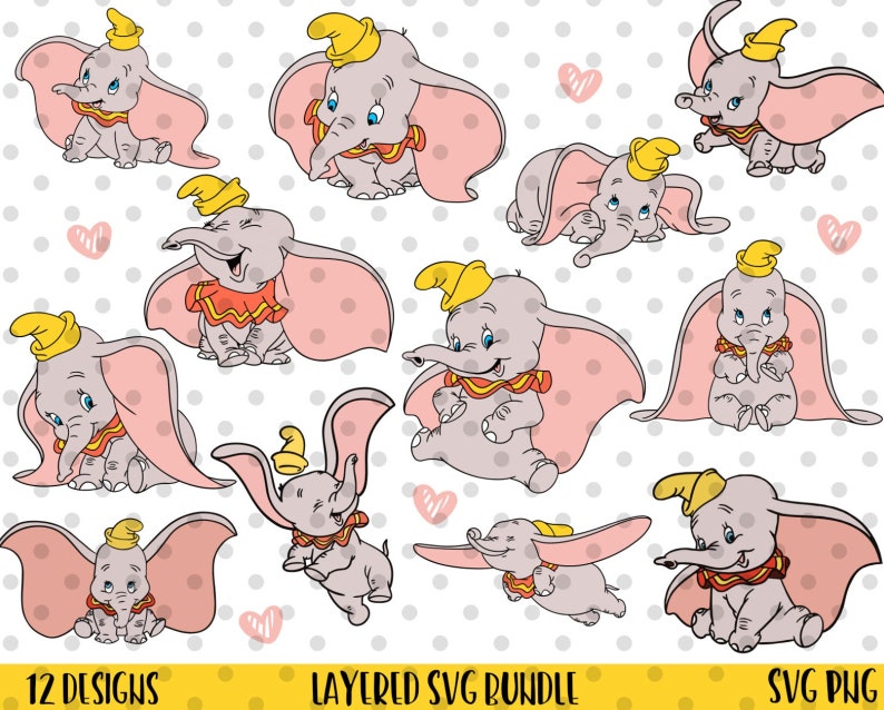 12pcs, LAYERED, Dumbo SVG Bundle - Etsy