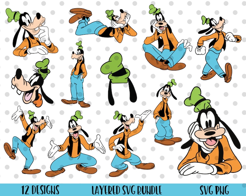 12pcs LAYERED Goofy SVG Bundle - Etsy