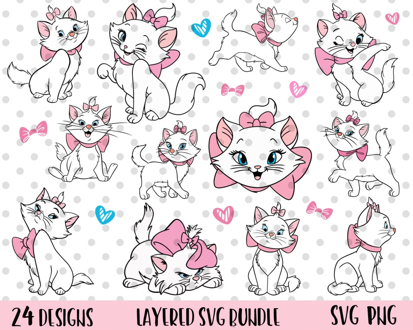 24pcs LAYERED Marie SVG Bundle Marie Svg Cat Svg - Etsy Australia
