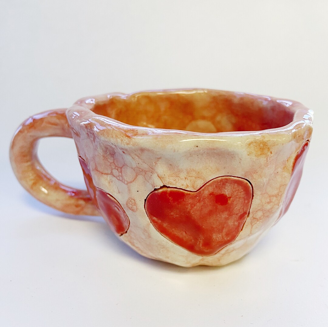 HEART TEA CUP Hand, Made Ceramic Cup - Etsy