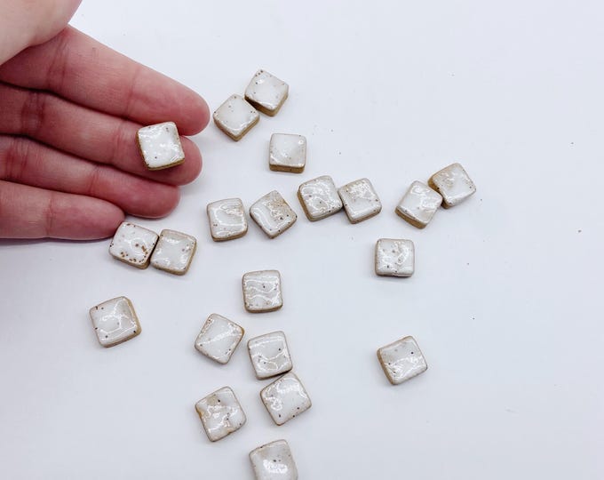 White Square Small Pieces of Tile for Mosaic - Etsy