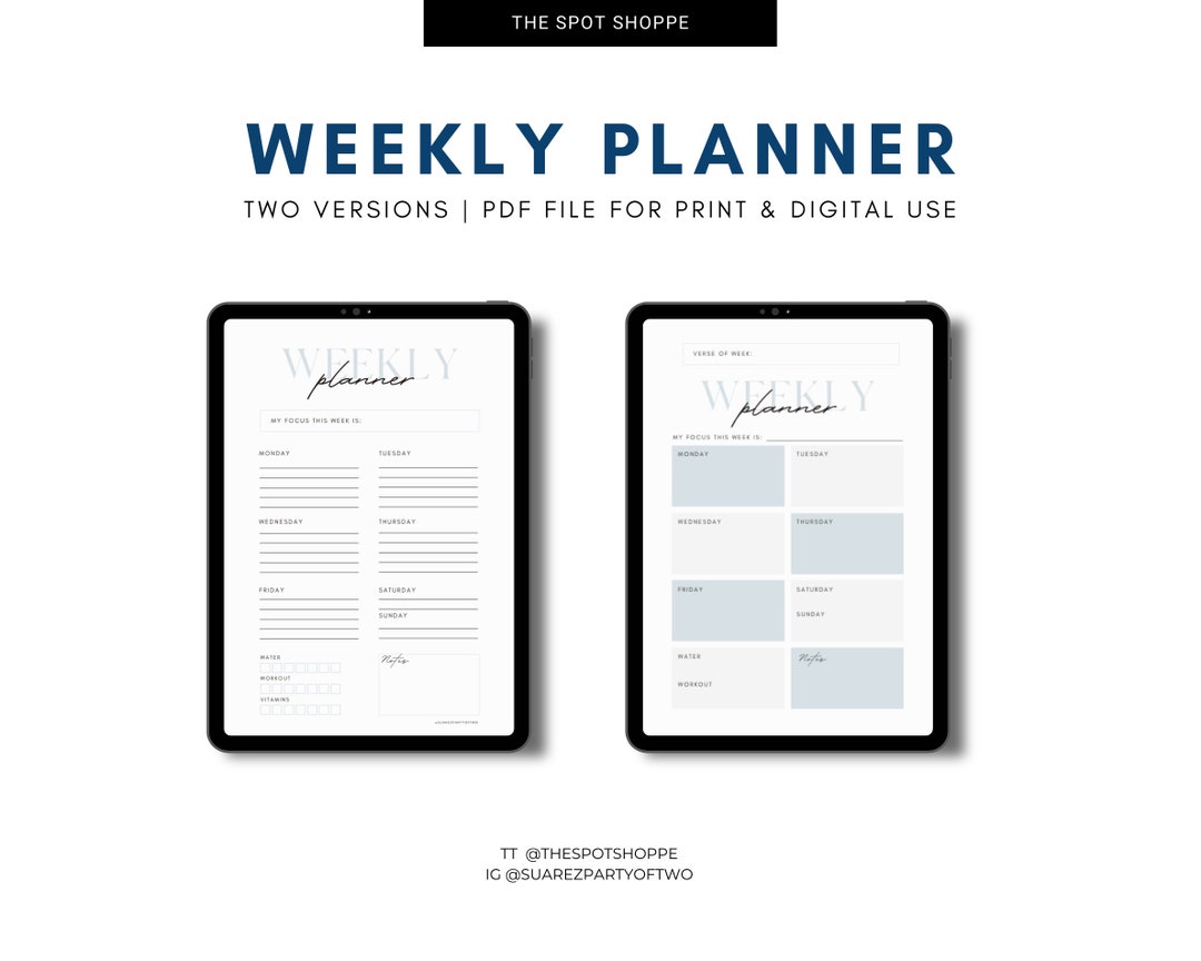 Boost Your Productivity with a Free Printable Weekly Planner Business ...