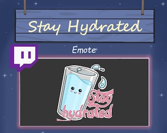 Hydrate Cat Emote, Drink Water Emote, Stay Hydrated Emote, Don't Forget ...