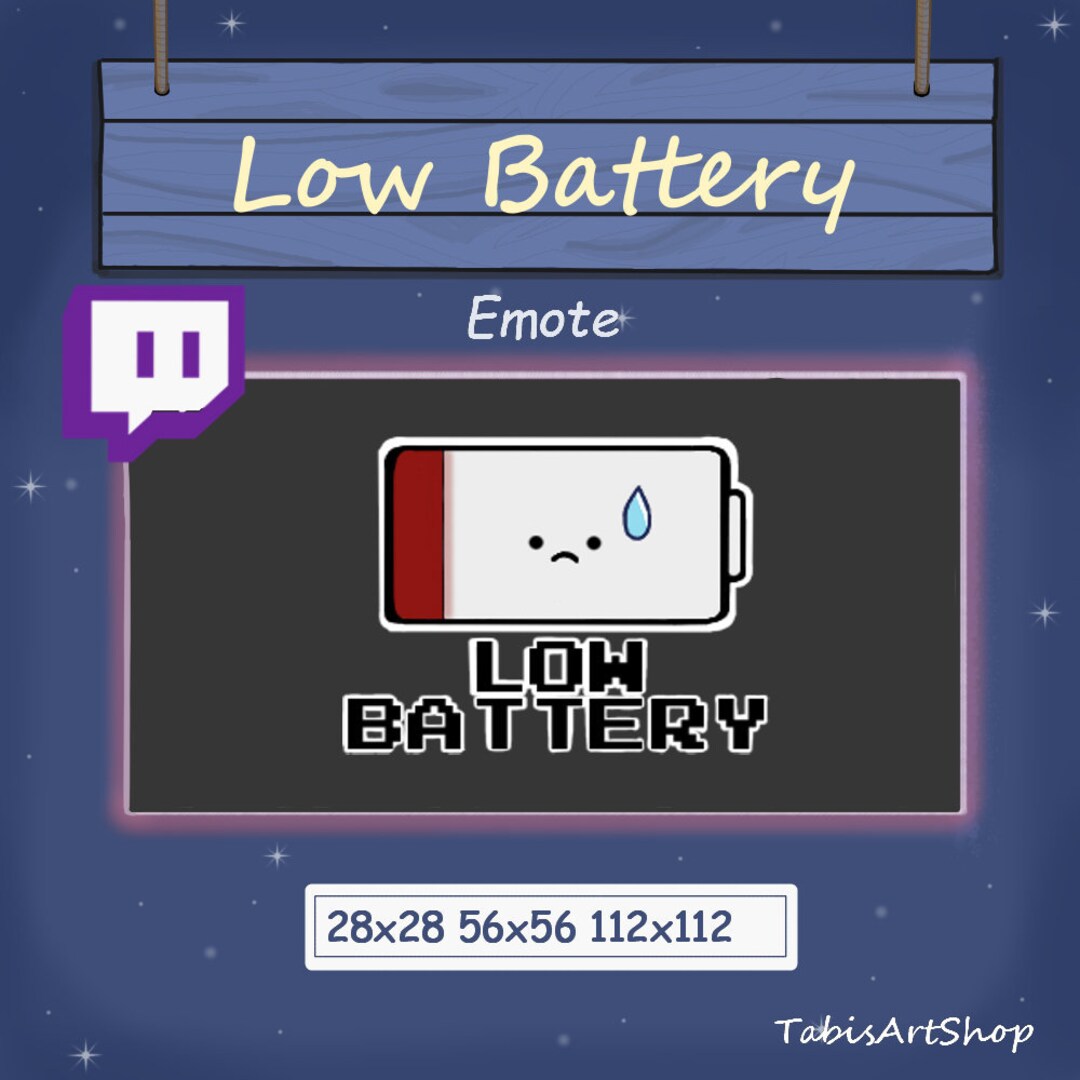 Twitch Emote - Low Battery - Etsy