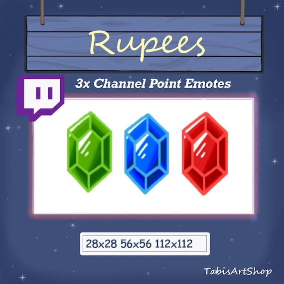 3x Twitch Channel Point Emotes the Legend of Zelda Rupees - Etsy