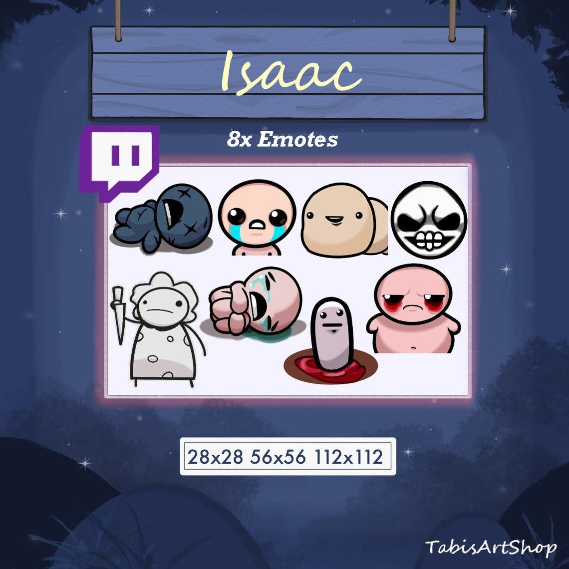 8x Twitch/Discord Emotes Isaac - Etsy.de
