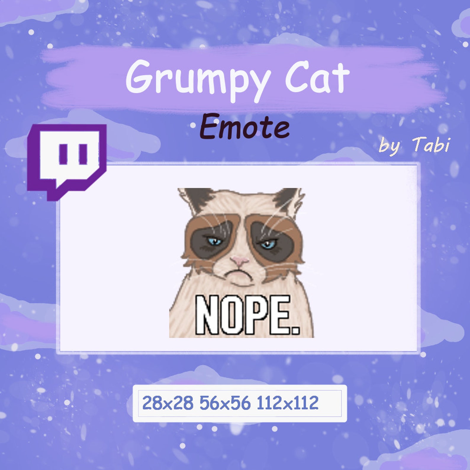 Twitch Emote Grumpy Cat: Nope. | Etsy