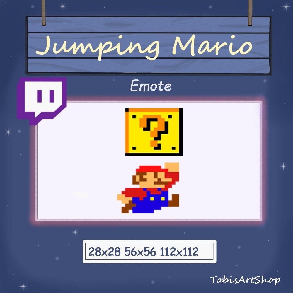 Twitch Emote - Jumping Mario (pixel Style) - Etsy