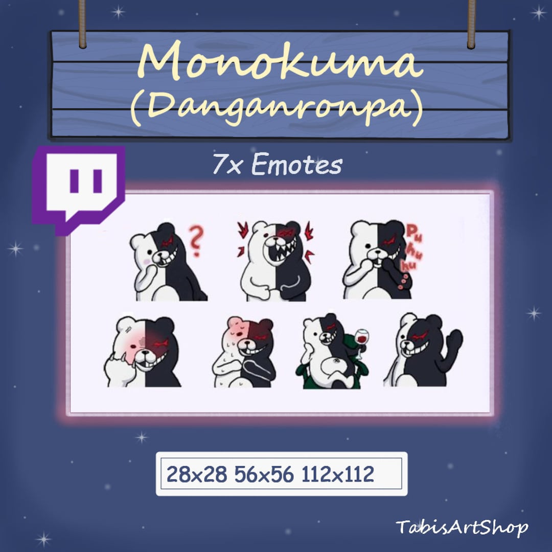 7x Twitch Emotes - Monokuma (danganronpa) - Etsy