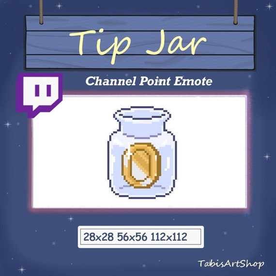 Twitch Channel Point Emote Pixel Tip Jar - Etsy