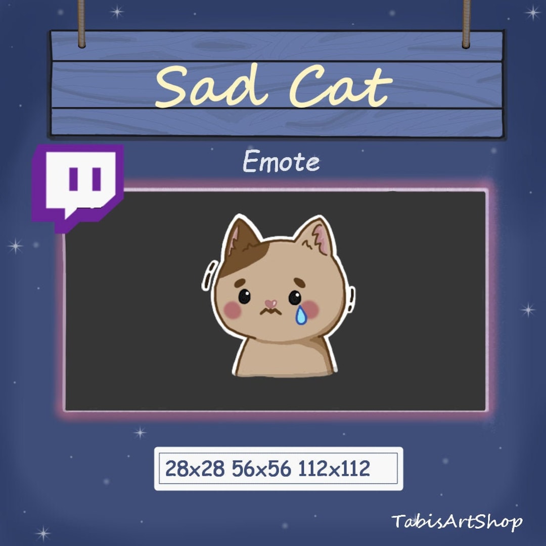 Twitch Emote - Sad Cat - Etsy