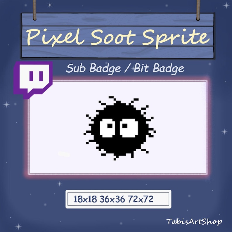 Twitch Sub Badge / Bit Badge - Soot Sprite (pixel Style) - Etsy