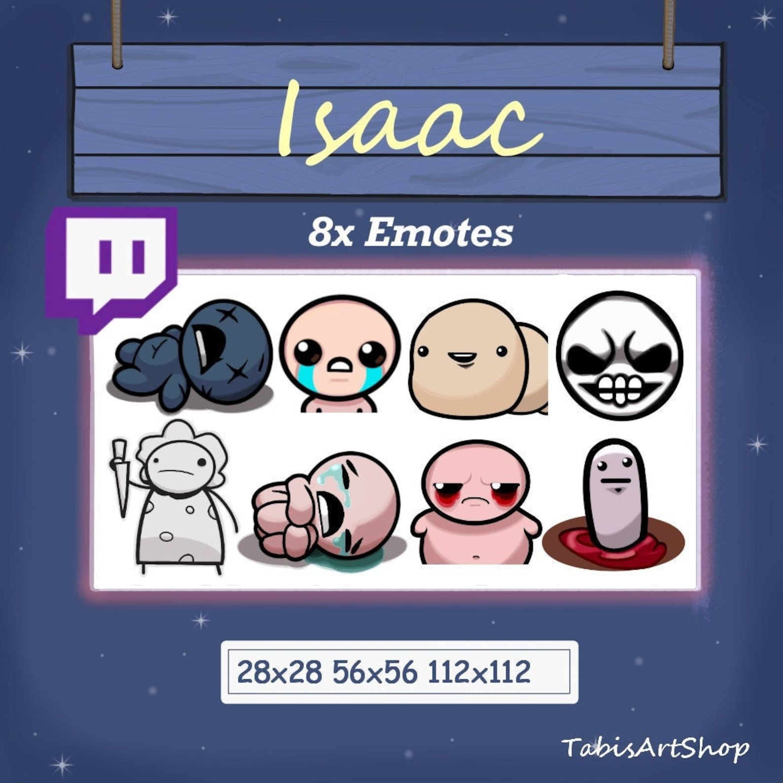 8x Twitch/Discord Emotes Isaac - Etsy.de