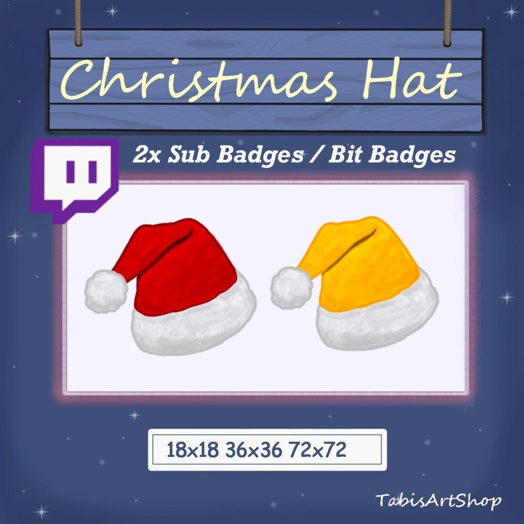 2x Twitch Sub Badges / Bit Badges Christmas Hats - Etsy