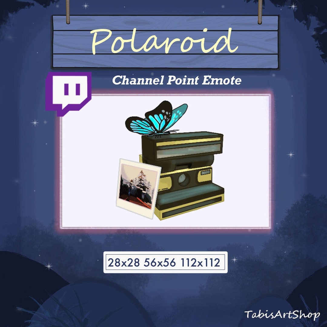Twitch Channel Point Emote - Polaroid Camera - Etsy