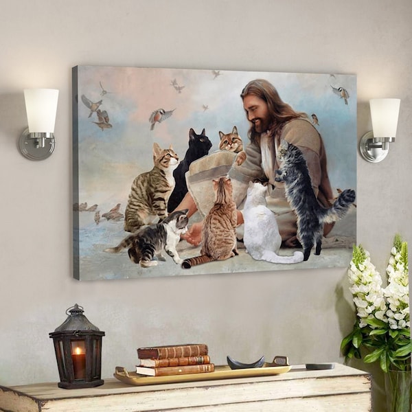 Cat Jesus Art - Etsy