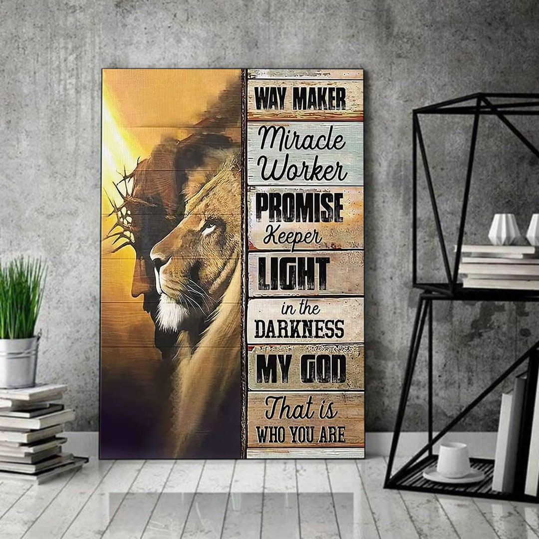 Jesus Way Maker Lion of Judah Canvas / Christ Pictures / Jesus Wall Art ...