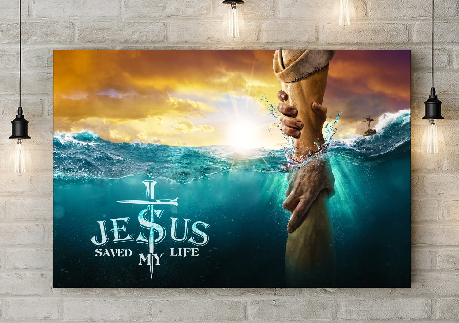 Jesus Saved My Life Jesus Reaching Out His Hand / Jesus Canvas Art ...
